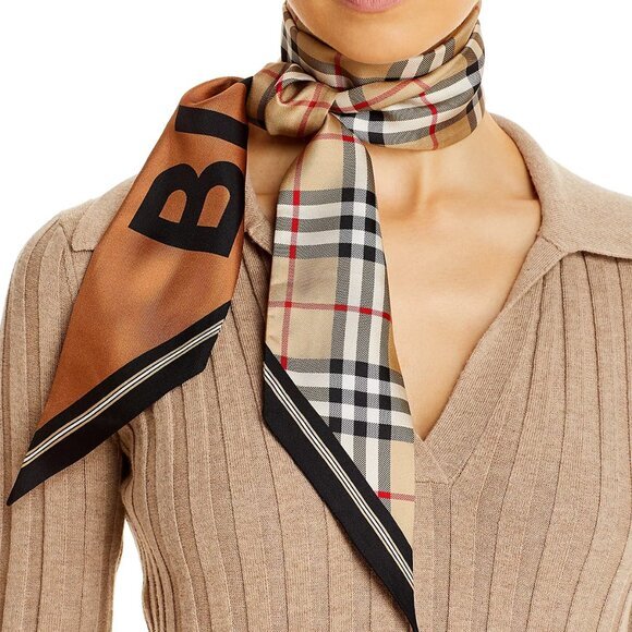 Burberry | Accessories | Burberry Vintage Check Mulberry Ribbon Silk ...